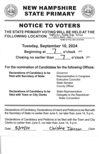 State Primary Election Notice and Party Affiliation Change Reminder ...
